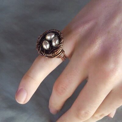 Wire Wrapped Egg Nest Ring Birds Nest Ring Bird Nest Egg - Etsy