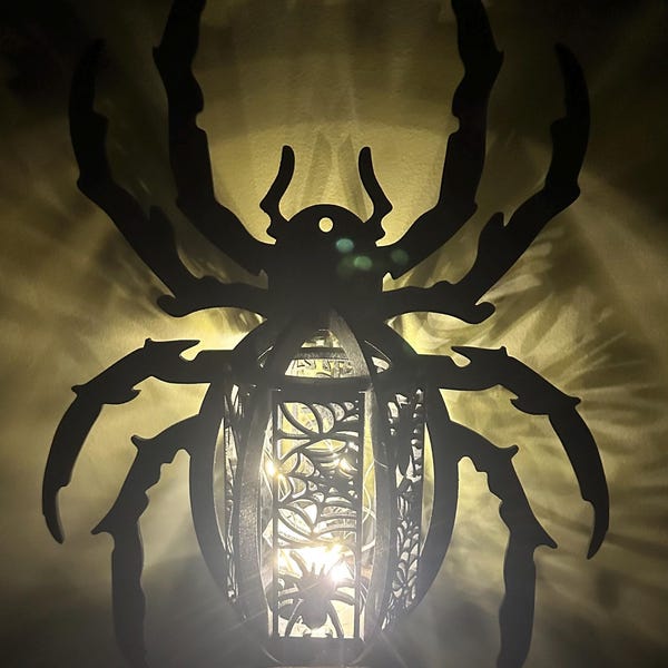 Halloween Spider Lamp Laser Cut File, Halloween Lantern Laser Cut ...