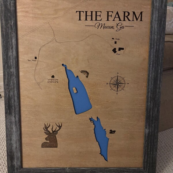 Personalized Wood River Map - Custom Engraved Wooden River Map - Unique ...