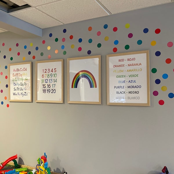 Rainbow Alphabet and Numbers Print Set - Instant Download, Set of 2 ABC ...