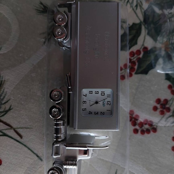 Silver Metal Semi Truck Mini Desk Clock - Engraved Personalized Desktop ...
