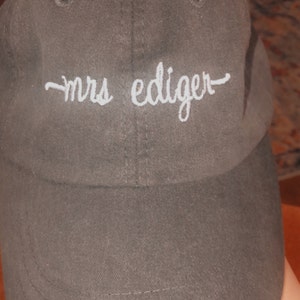 Personalized Baseball Hat, Custom Baseball Cap, Handwriting Script ...