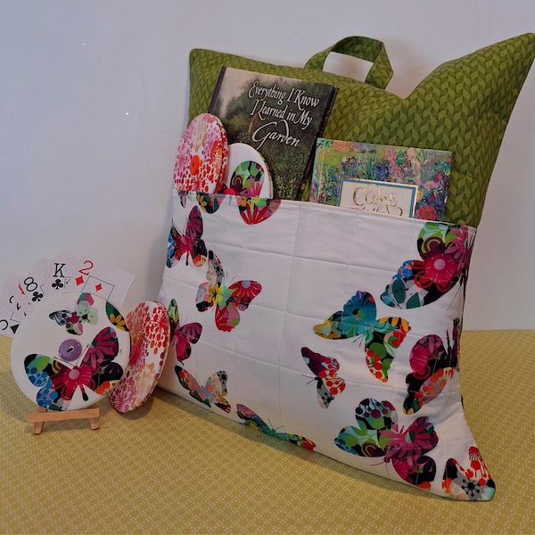 DIY Reading Pillow Sewing Tutorial: Pocket Pillow With Handle & Two ...