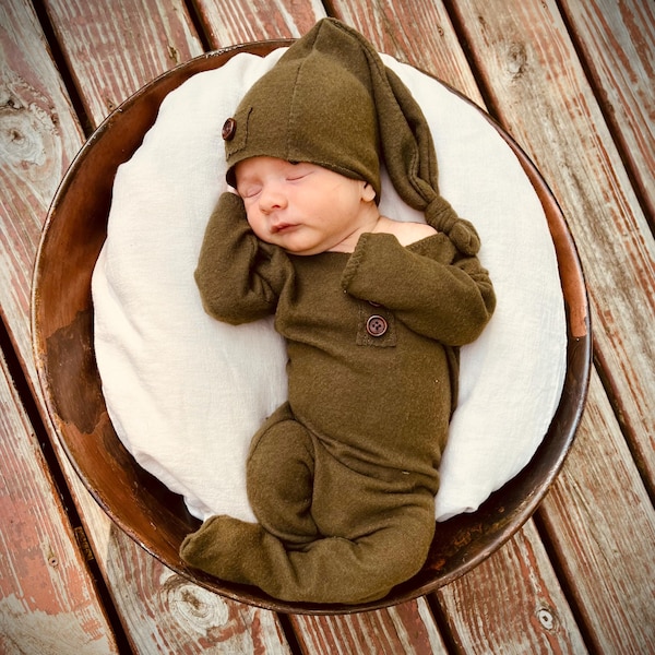 Newborn Pajama, Newborn Romper, Newborn Sleepy Hat, Newborn Photo Props ...