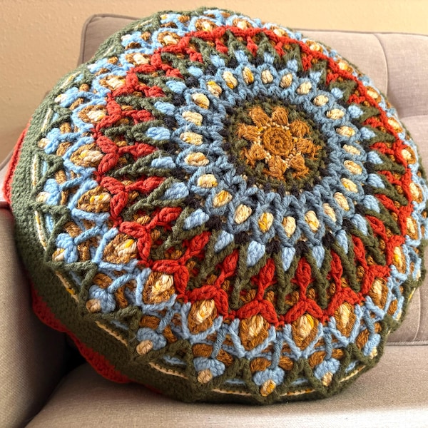 Spanish Mandala - Overlay Crochet PATTERN - Round Colorful Cushion ...