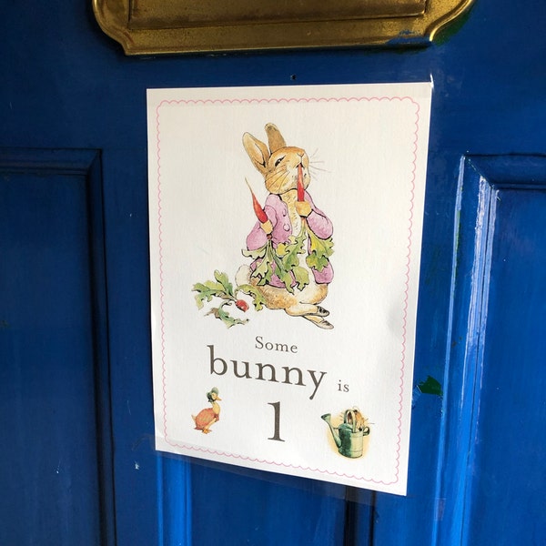 Flopsy Rabbit 1st Birthday Table Sign, Flopsy Rabbit Birthday Sign ...