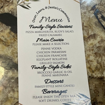 Classic 5x7 Menu Card Template, Menu Template, Modern Menu, Minimal ...