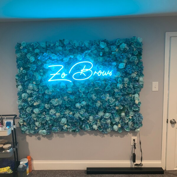 Aqua Blue Tiff Blue Fake Flower Wall for Wedding Photography Backdrop ...