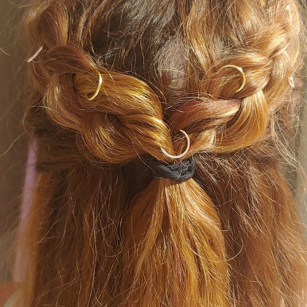 HAIR BRAID RINGS • Bride Bridesmaids Updo Accessory • Dread Locs ...