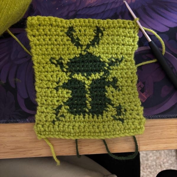 Beetle Scarf Crochet Pattern | Beginner Level Tapestry Project - Etsy