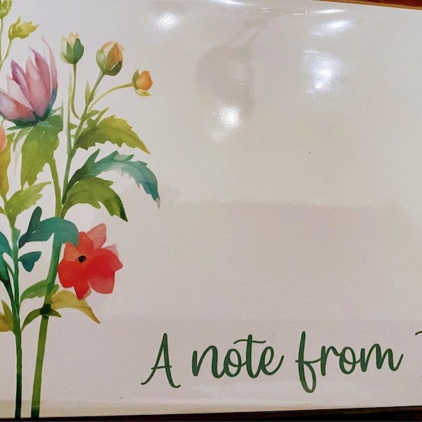 PERSONALIZED Flat Notecards 4x6, Watercolor Flower Card, Greeting Card ...
