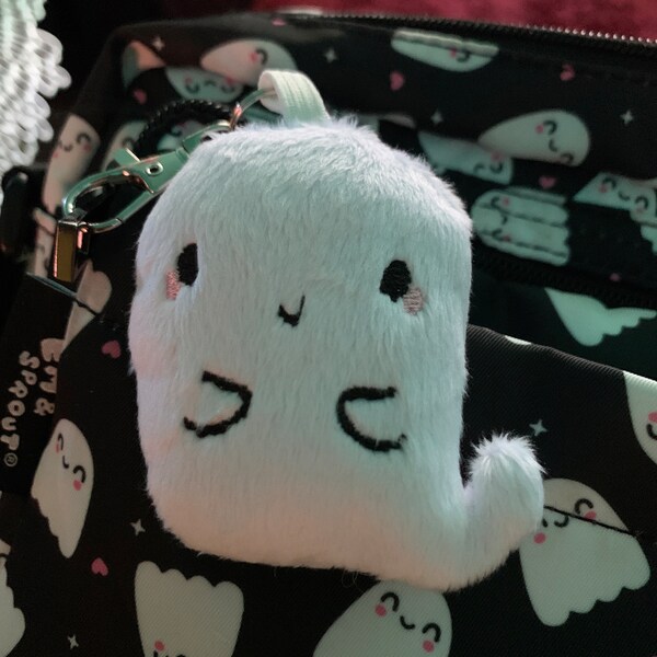 Ghost Squishy Keychain: Halloween Plush Bag Charm, Party Favor - Etsy