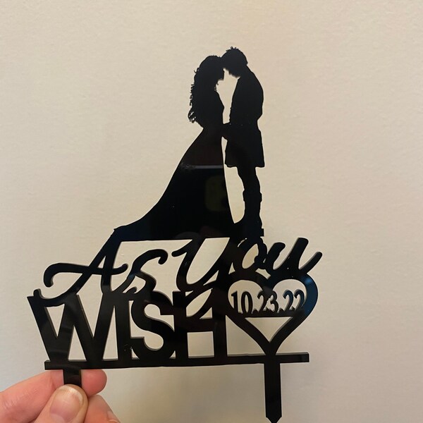 As You Wish With Date Heart Princess Bride Wedding Cake Topper - Etsy