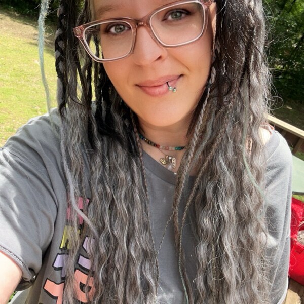 Ponytail Dread Set Dreadlocks Curly Chocolate Brown Pink Adorned ...