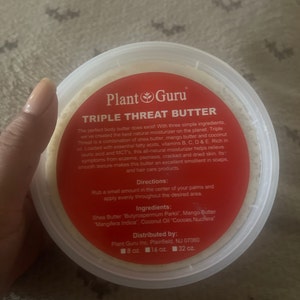 Triple Threat Body Butter 100% Pure Natural Raw Shea Butter, Mango ...