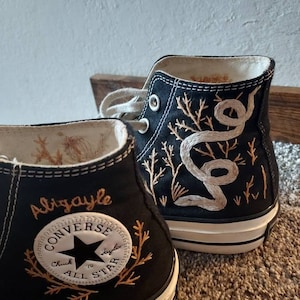 Custom Embroidered Converse High Tops Chuck Taylor 1970s/ Embroidered ...