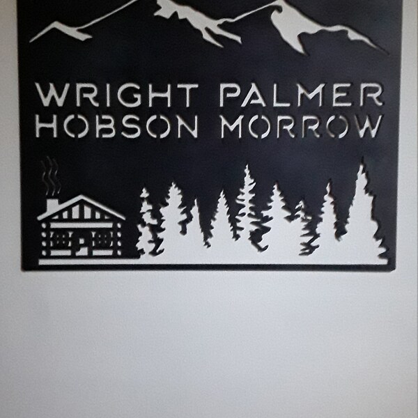 Personalized Rustic Metal Cabin Wilderness Sign - Custom Mountain Wall ...