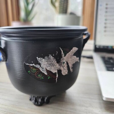 6 Wooden Tabletop Altar With Gold Celtic Pentacle Small Offering Table ...