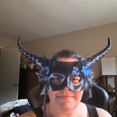 White Masquerade Mask Woman Horn Mask Winter Dryad Costume White Mask ...