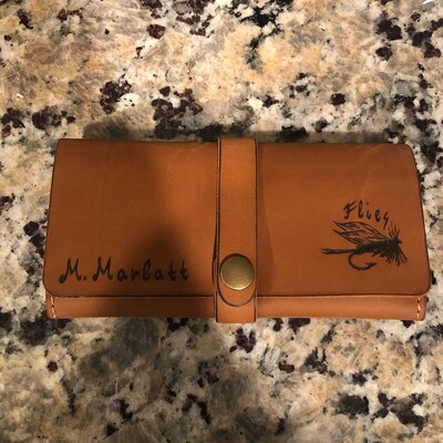 Personalized Leather Fly Fishing Wallet With Sheep Skin fishing Wallets ...