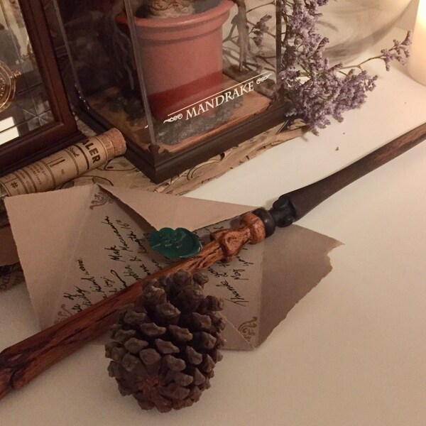 Repurposed Curtain Rod Wand: 14 1/2" Mahogany, Essence of Hinkypunk, in ...