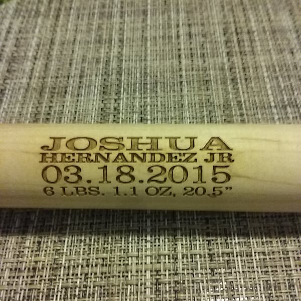 Personalized Baseball Bat Birth Announcement, Baby Boys Gift, Engraved ...