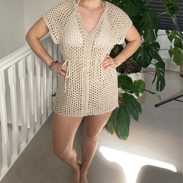 CROCHET PATTERN Pua Poa Beach Swimsuit Cover up | Sustainable Apparel ...