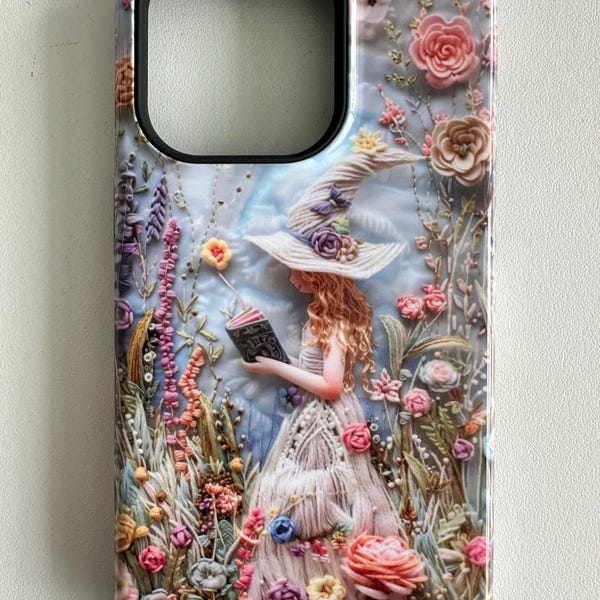 3D Embroidered Colorful Foliage Phone Case, Autumn Floral Boho Cell ...