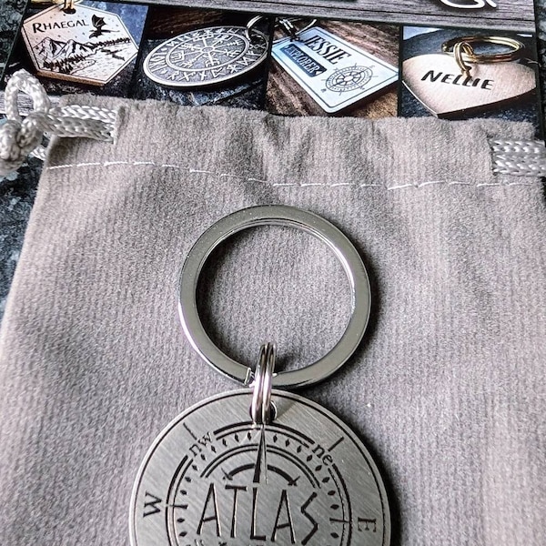 Nordic Viking Dog Tag, Norse Viking Runes Keyring, Tribal Celtic Aztec ...