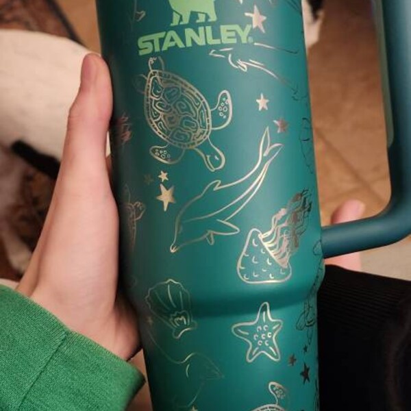 Ocean Animal Tumbler, Engraved Tumbler, 40oz Tumbler With Handle, Ocean ...