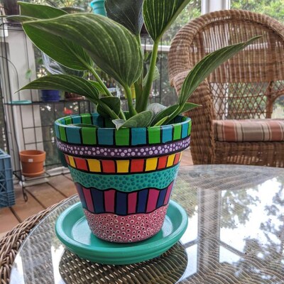 3 Colorfull Pot Flowerpot 3 Funky Color Pot - Etsy