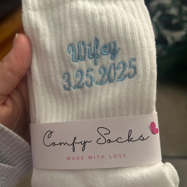 Princess Bride Socks, Custom Embroidered Lilac Flower Wedding Socks ...