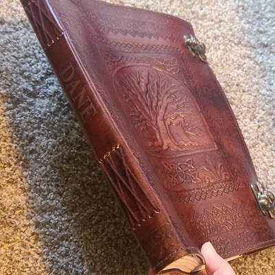 Book of Shadows, Leather Grimoire, Leather Journal, Magic Book, Celtic ...