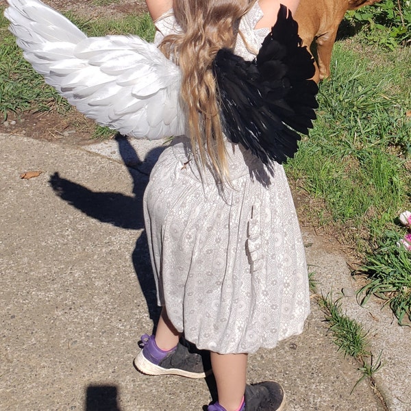 Black White Angel Demon Tutu Costume - Tutu, Angel Wings, and Halo ...