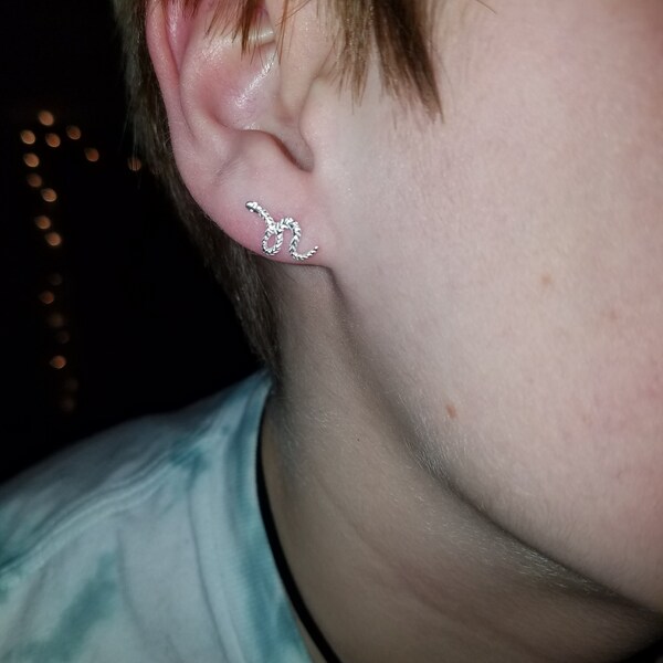 Small Snake Earrings , 925 Sterling Silver, Snake Stud Earrings ,snake ...