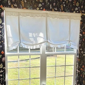 Burlap Curtains Primitive Valance Botanical Curtain Bohemian - Etsy