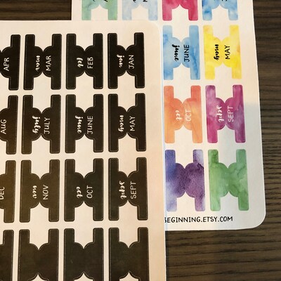 Watercolor Divider Tab Stickers, Planner Stickers, Bullet Journal ...