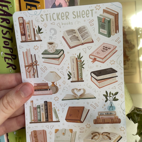 Sticker Sheet - Books | Journal Stickers, Calendar, Planner Stickers ...