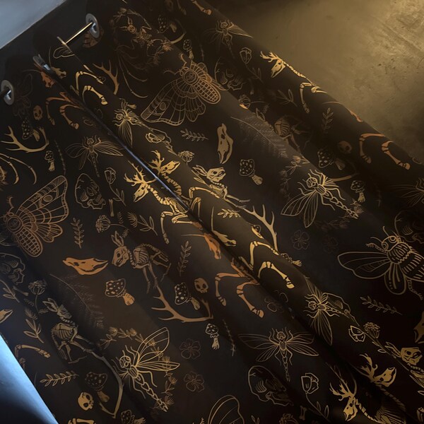 Dark Cottagecore Noren Curtain, Witchy Pine Forest Moon Door Curtain ...