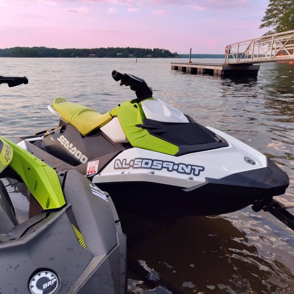 Custom Sea Doo Font Jet Ski Registration / CF Number Decal (set of 2 ...