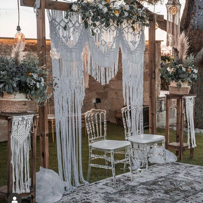 Handmade Macrame Swing, Macrame Wood Swing, Wood Swing, Tree Swing ...