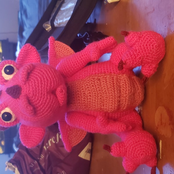 Raspberry Dragon - Amigurumi Crochet Pattern From Dinegurumi - Direct ...