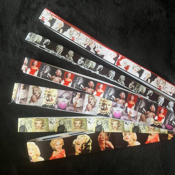 Marilyn Monroe Ribbon High Quality Grosgrain Ribbon by the Yard 1", 1.5 ...