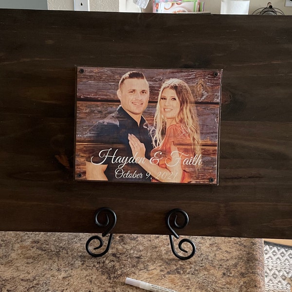 WOOD Guest Board Wedding Decor Wood Photo Guest Book Sign Alternative ...