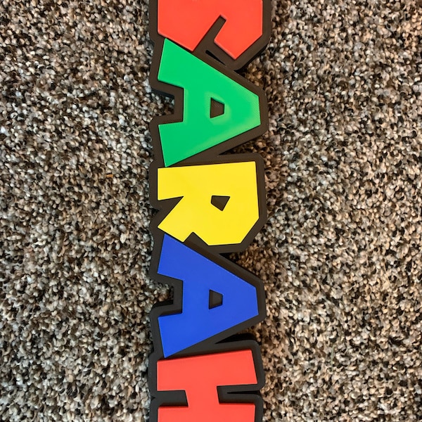 Personalized Mario Style Name Sign, Name Tag Sign, Kids Room Decor ...