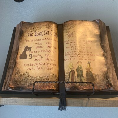 Black Cat Curse and Life Potion Spell Book, Hocus Pocus Inspired - Etsy