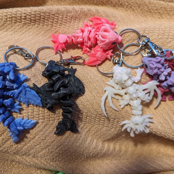 3D Printed Dragon Keychain | Butterfly Wyvern Keychain (stencil-styled ...
