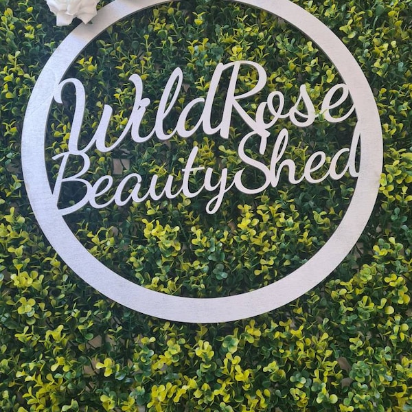 Personalised Wooden Hoop Business Sign – for Salons, Spa's & Studios ...