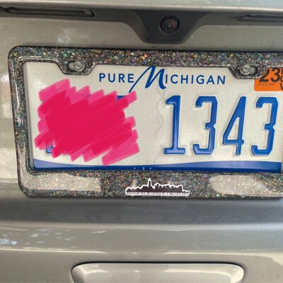 Pale Pink Glitter Resin License Plate Frame - Etsy