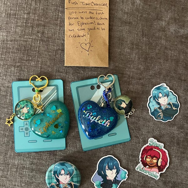 Fire Emblem Customizable Resin Hearts, Custom Handmade Gift, Fire ...